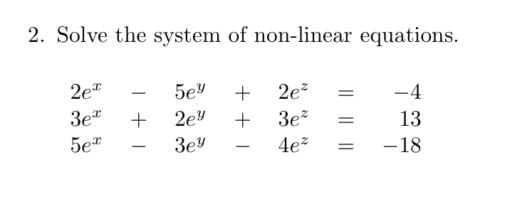 Solved Solve the system of non-linear | Chegg.com