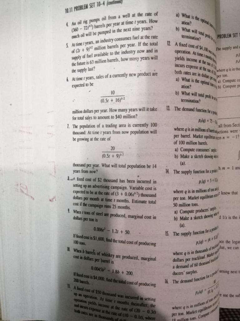 Solved 10.11 PROBLEM SET 10-4 (continued a) What is the | Chegg.com