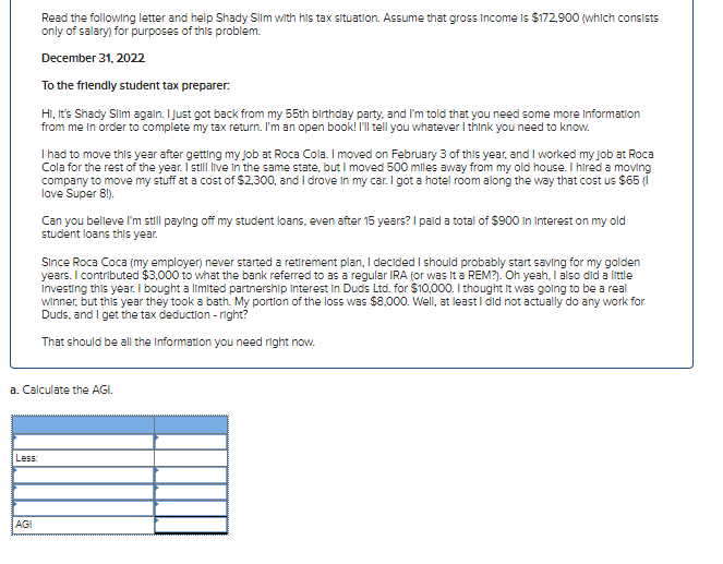 Solved Read the following letter and help Shady Silm with | Chegg.com