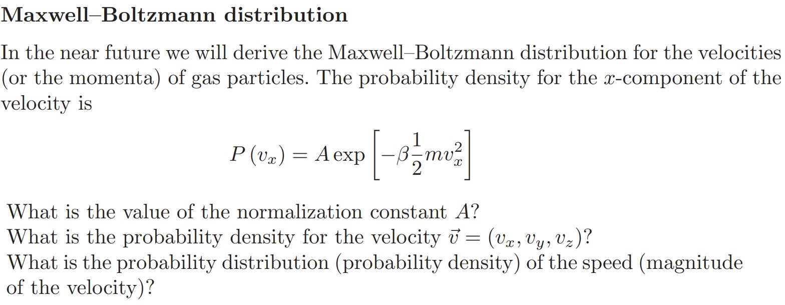 Solved Maxwell-Boltzmann distribution In the near future we | Chegg.com