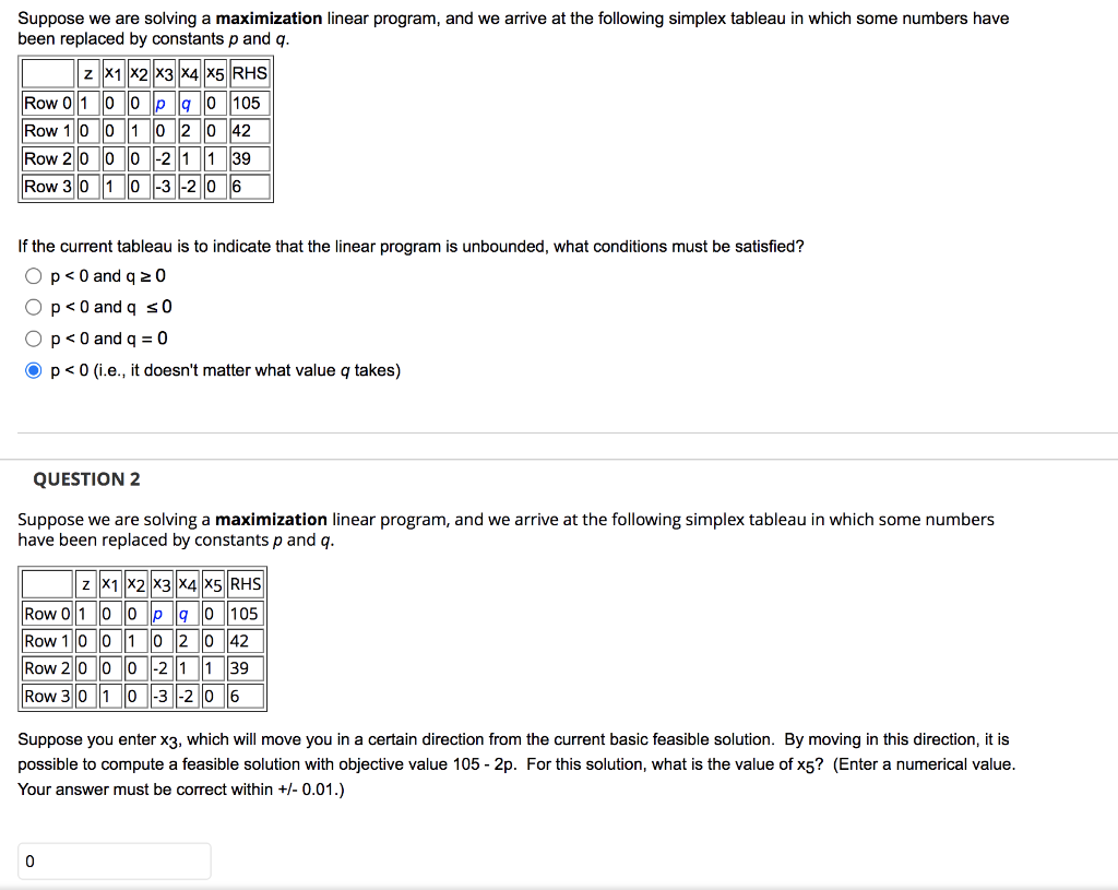Solved Suppose we are solving a maximization linear program, | Chegg.com