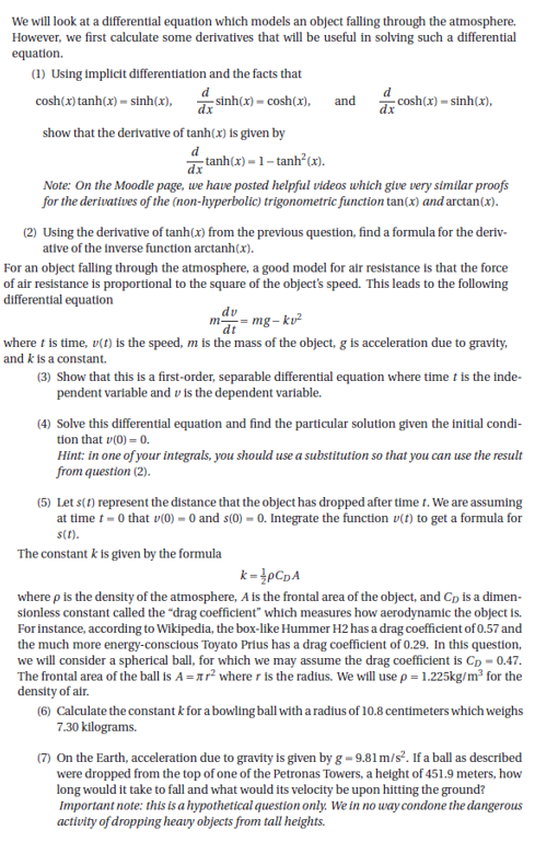 Solved m We will look at a differential equation which | Chegg.com