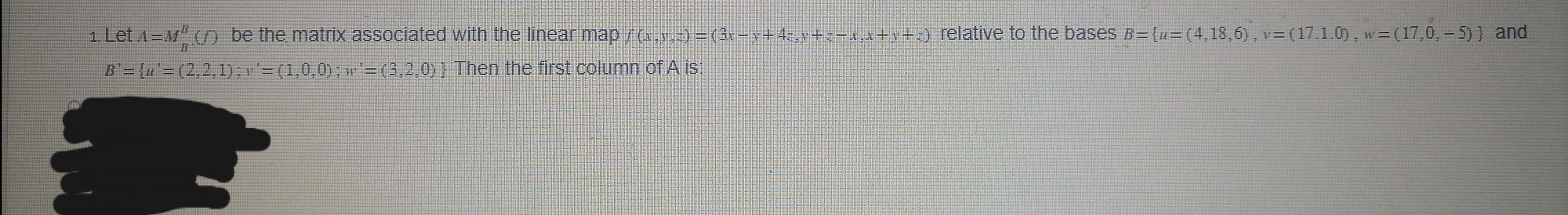 Solved 1. Let Λ=MBB(f) be the matrix associated with the | Chegg.com