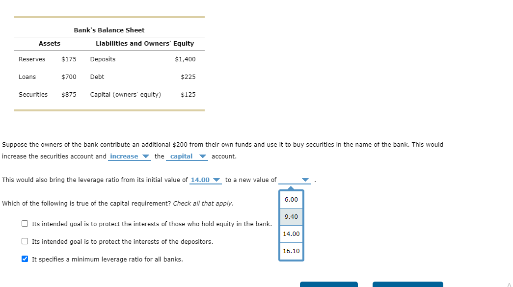 Solved Bank's Balance Sheet Assets Liabilities and Owners' | Chegg.com