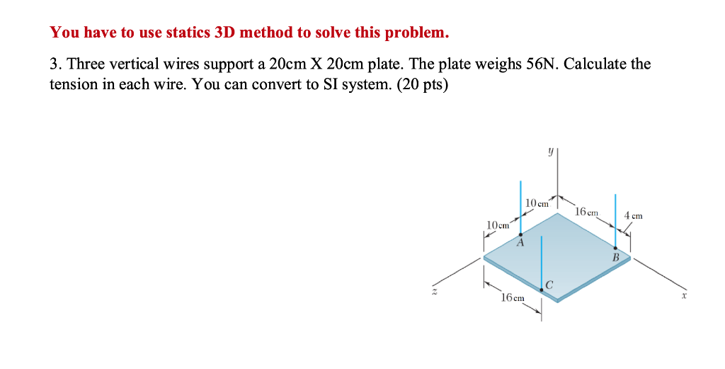 Solved You have to use statics 3D method to solve this | Chegg.com