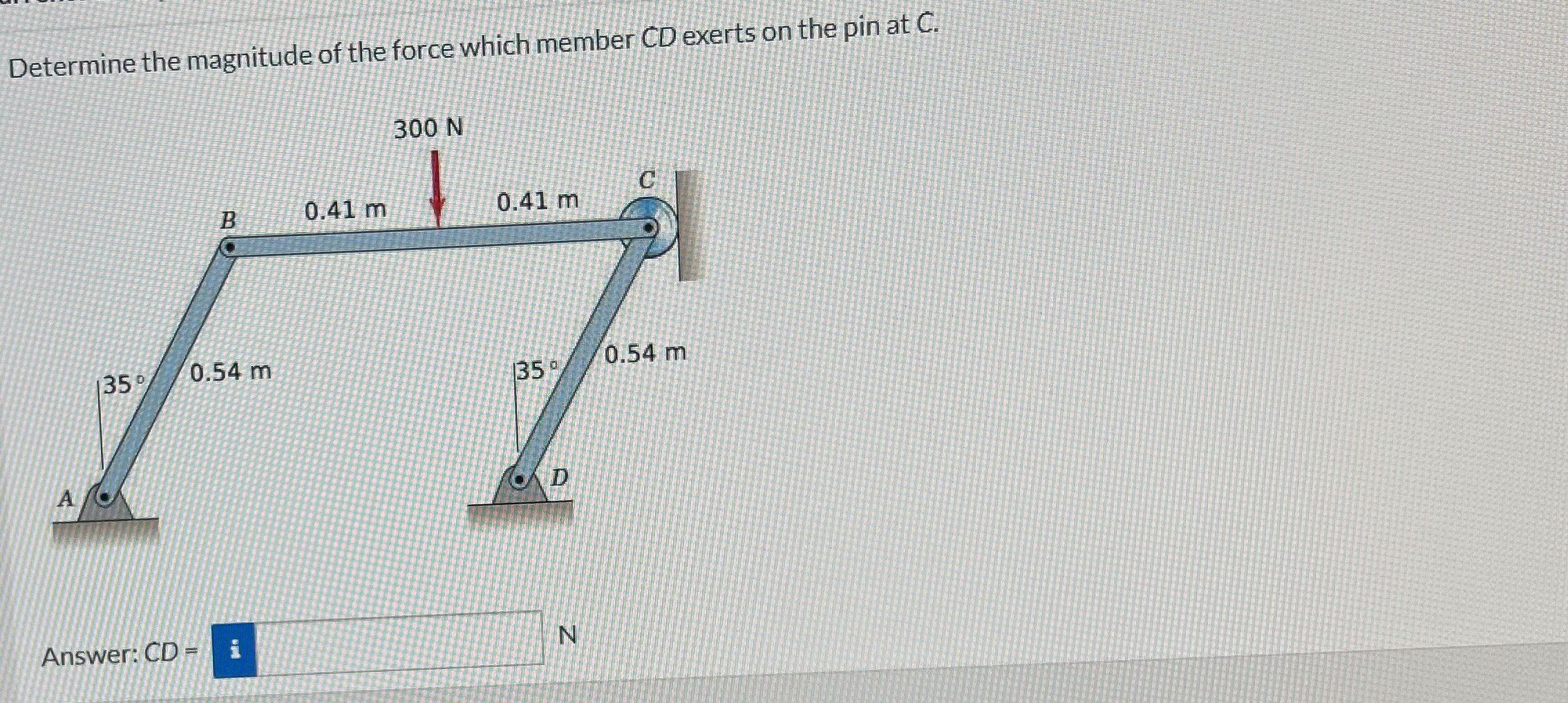 Solved Determine The Magnitude Of The Force Which Member Cd