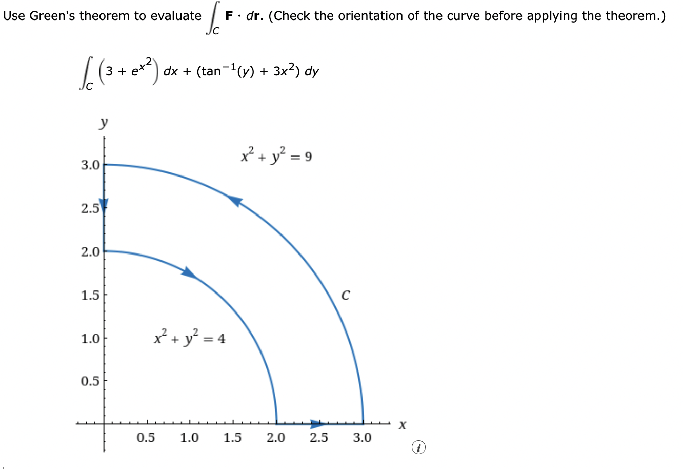 Solved Use Green's theorem to evaluate ∫CF⋅dr. (Check the | Chegg.com