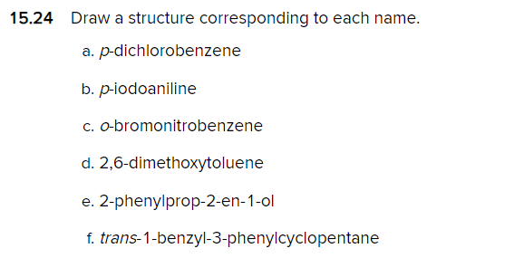 Solved 15.24 Draw a structure corresponding to each name. a. | Chegg.com