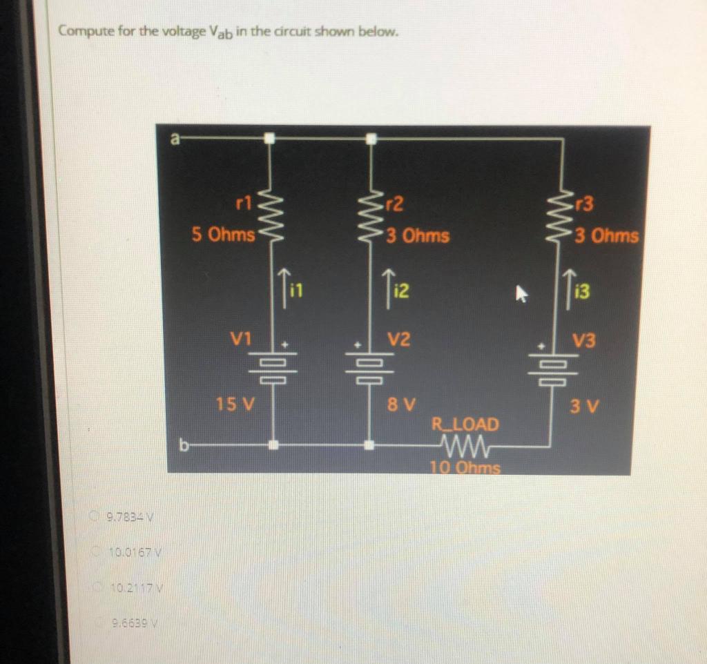 Solved Compute for the voltage Vab in the circuit shown | Chegg.com