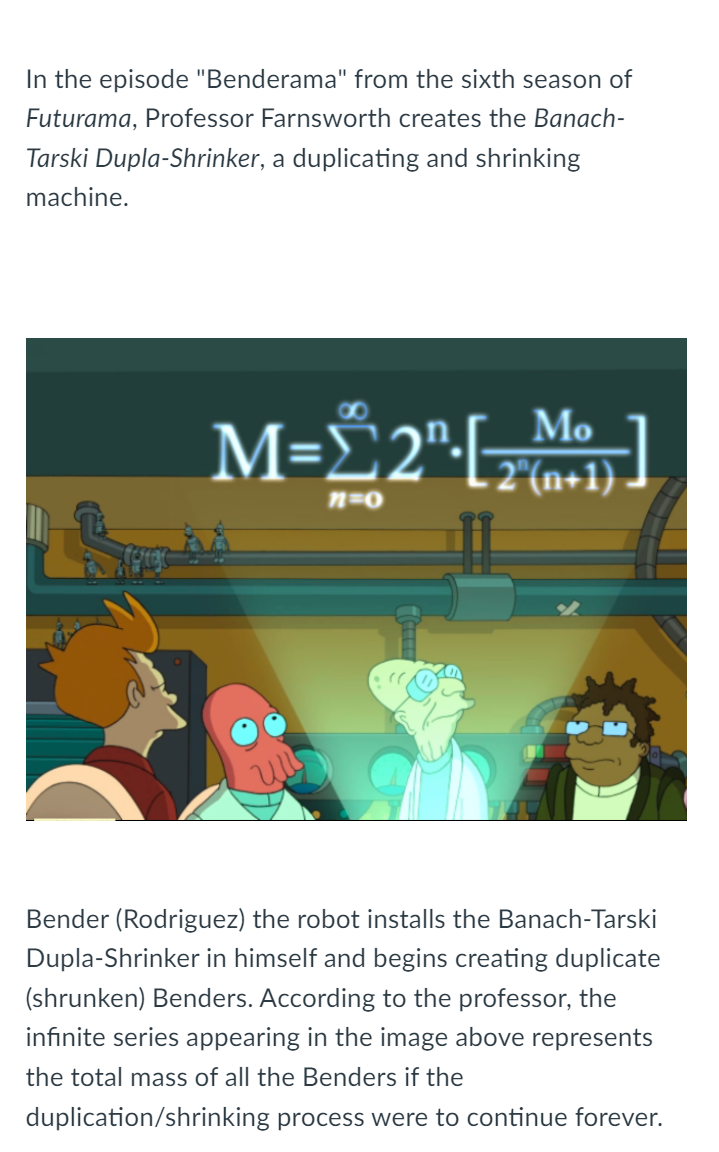 Solved In the episode "Benderama" from the sixth season of | Chegg.com