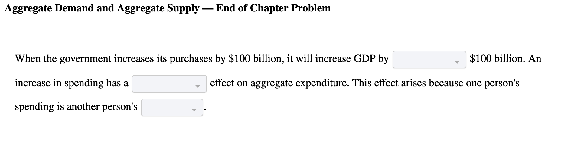 Solved Aggregate Demand and Aggregate Supply — End of | Chegg.com