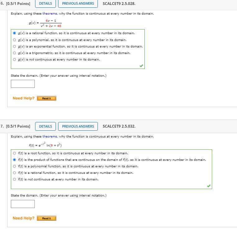 Solved 6. [0.5/1 Points) DETAILS PREVIOUS ANSWERS SCALCET9 | Chegg.com