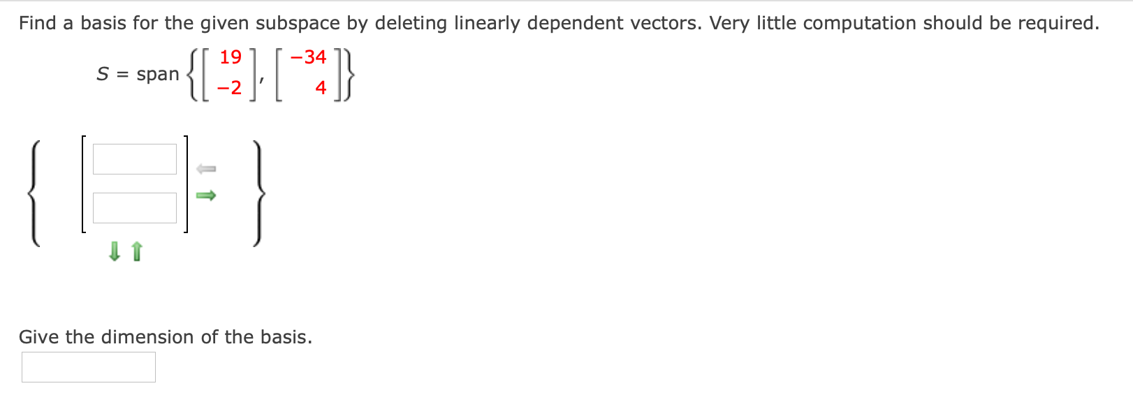Solved Find a basis for the given subspace by deleting | Chegg.com
