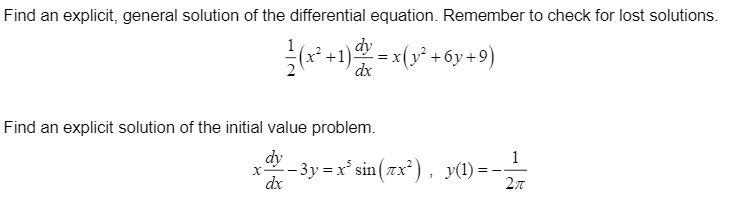 Solved Find an explicit, general solution of the | Chegg.com