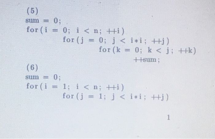Solved 1 For Each Of The Following 6 Program Fragments