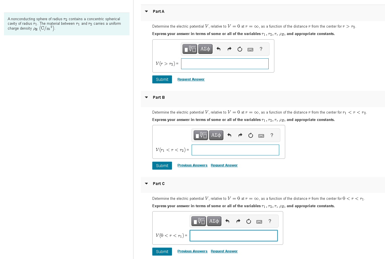 Solved A nonconducting sphere of radius m2 contains a | Chegg.com Solved A nonconducting sphere of radius m2 contains a | Chegg.com