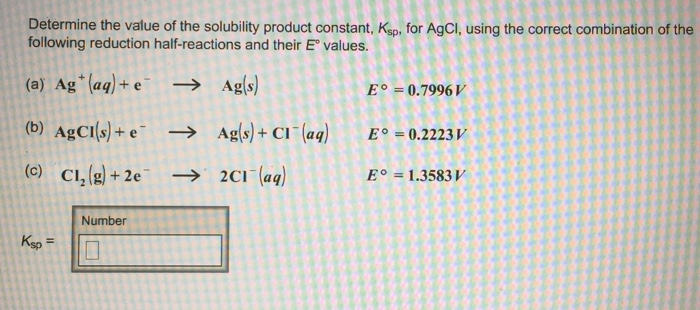 Determine the value of the solubility product | Chegg.com