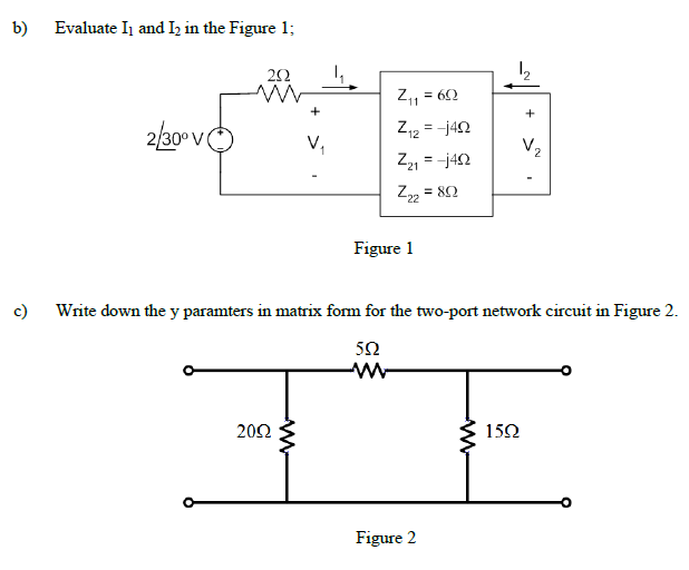 Solved a) Find the y parameters in matrix form for the | Chegg.com