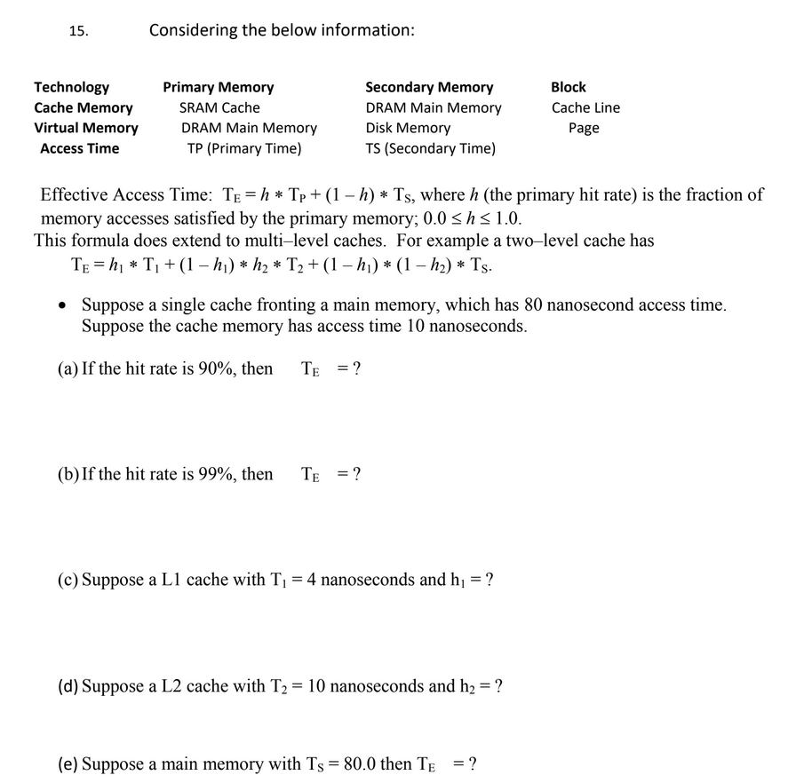 Solved 15. Considering the below information: Effective | Chegg.com