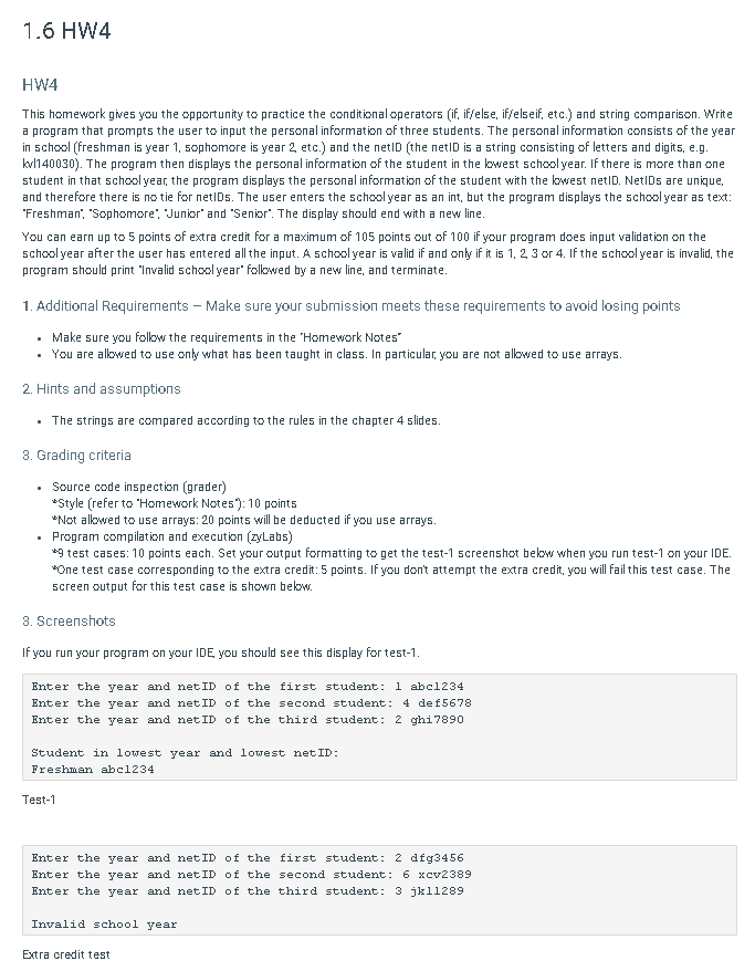 Solved 1.6HW4 HW4 This homework gives you the opportunity to | Chegg.com