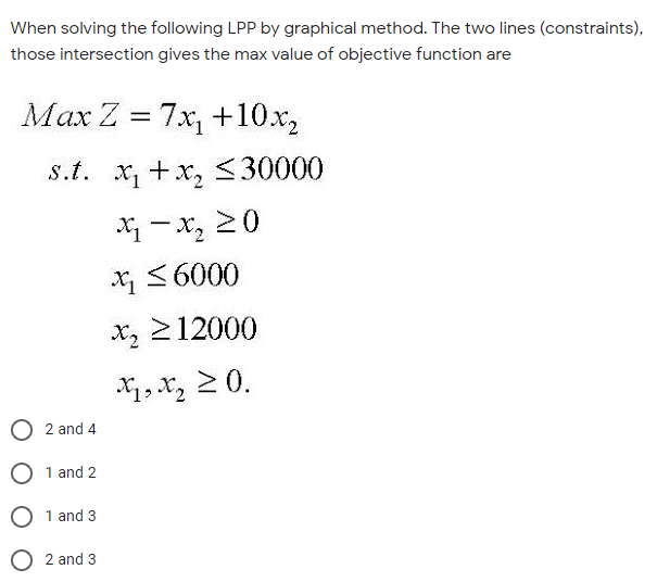 Solved When solving the following LPP by graphical method. | Chegg.com