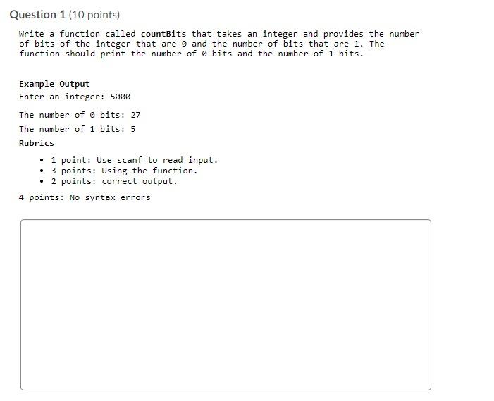 Solved Question 1 (10 points) Write a function called | Chegg.com