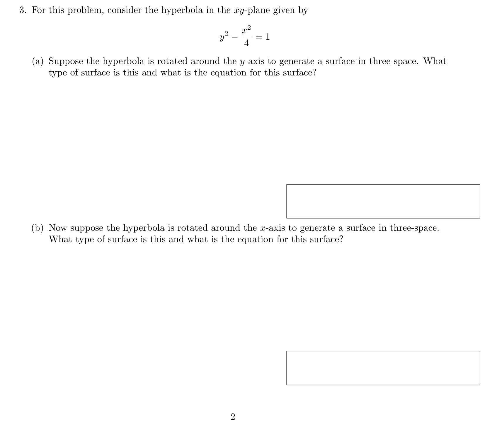 Solved 3. For this problem, consider the hyperbola in the | Chegg.com