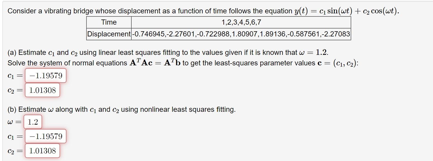 Solved Consider a vibrating bridge whose displacement as a | Chegg.com