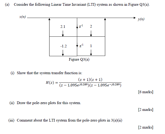 Solved (a) Consider the following Linear Time Invariant | Chegg.com