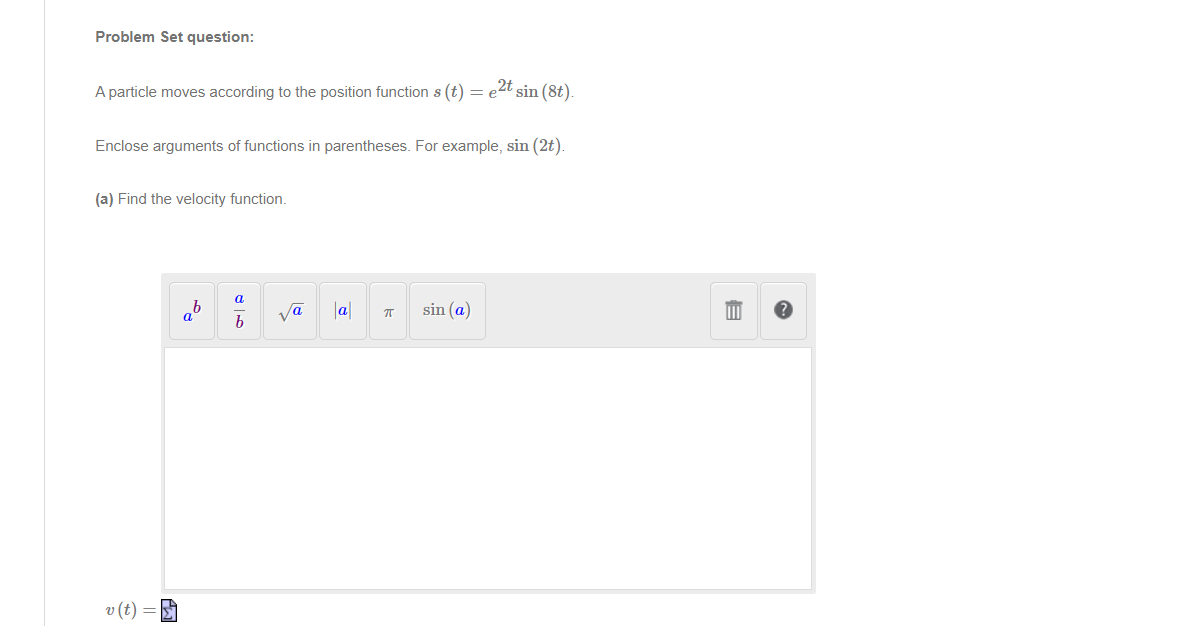 Solved Problem Set question: A particle moves according to | Chegg.com