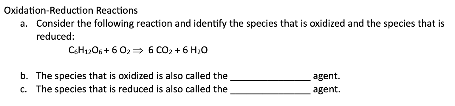 Solved Oxidation-Reduction Reactions a. Consider the | Chegg.com