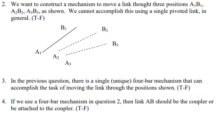 Solved A. 2. We want to construct a mechanism to move a link | Chegg.com