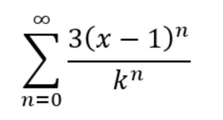Solved Find the value of k needed so the series has a radius | Chegg.com
