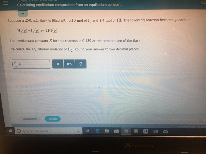 Solved Calculating equilibrium composition from an | Chegg.com