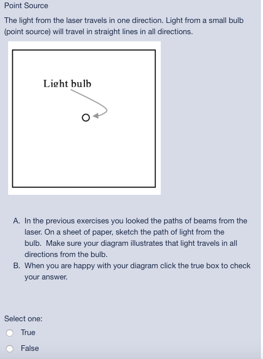 Solved Point Source The light from the laser travels in one | Chegg.com