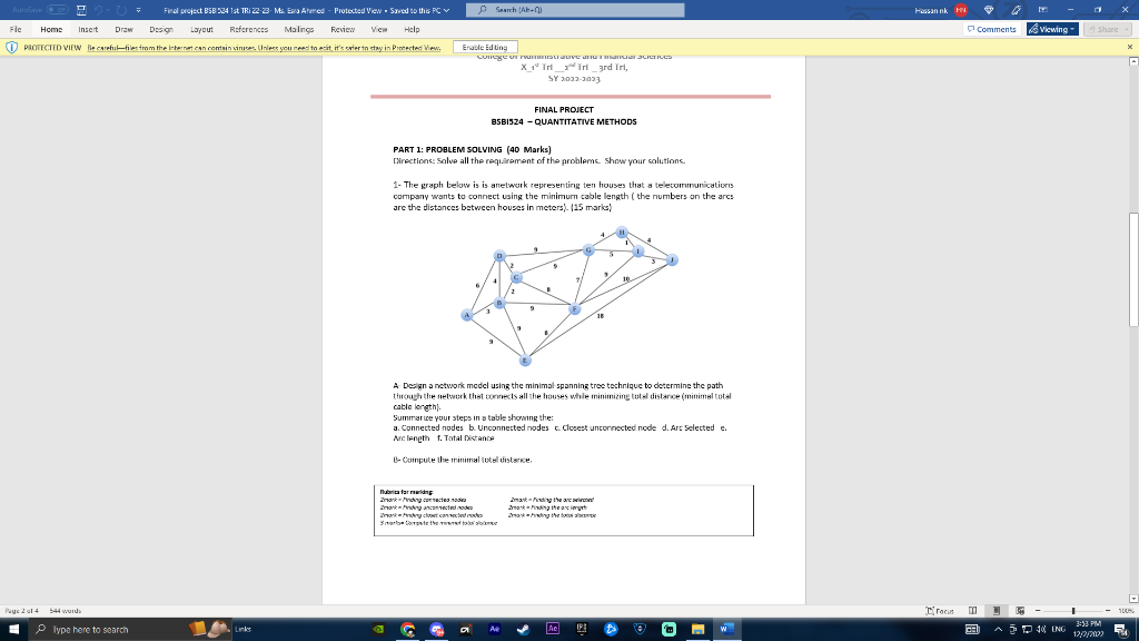 Solved PART 1: PROBLEM SOLVING (40 Marks) Directions: Solve | Chegg.com