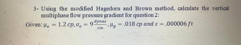 3- Using the modified Hagedorn and Brown method, | Chegg.com