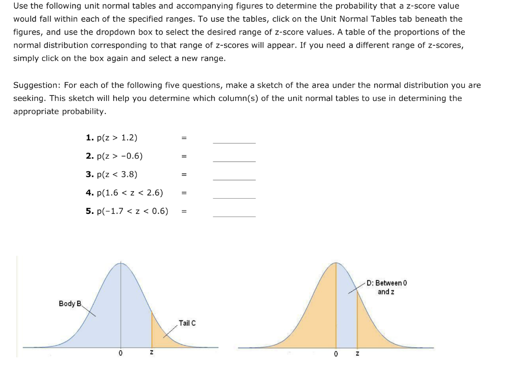 Solved: Use The Following Unit Normal Tables And Accompany... | Chegg.com