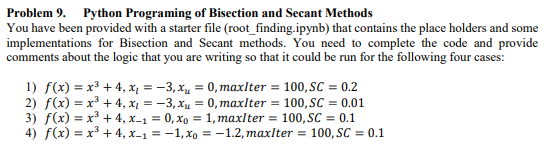Root Finding of Non-Linear Equations Completion and | Chegg.com