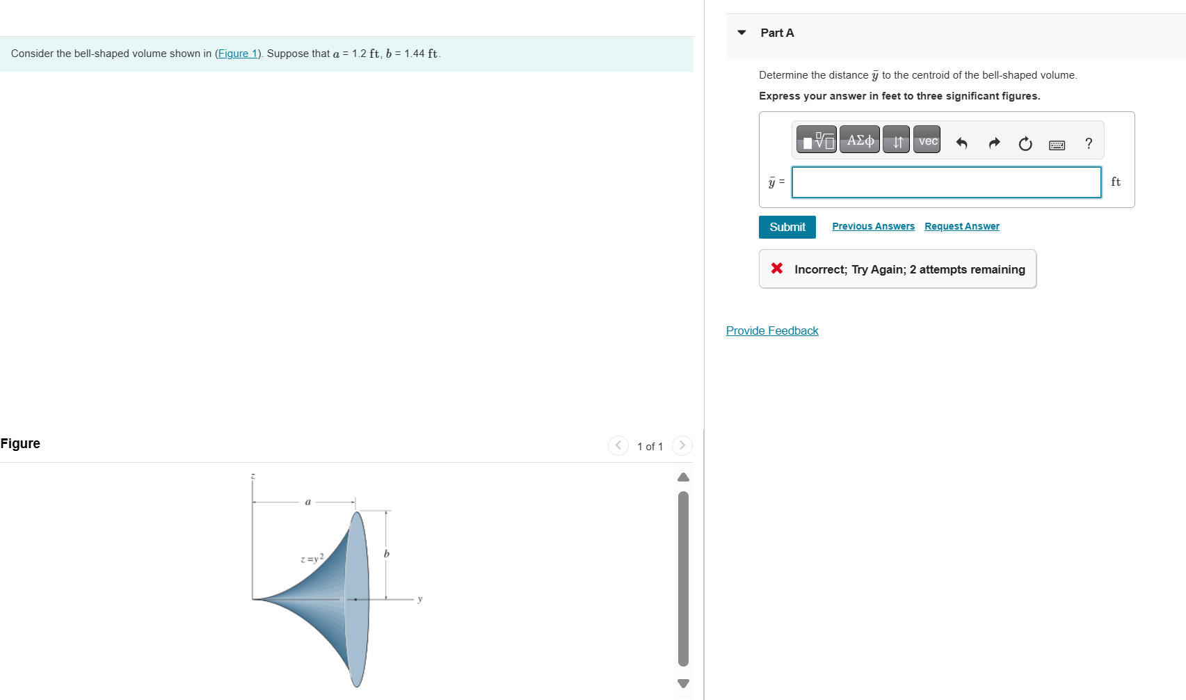 Solved Consider the bell-shaped volume shown in (Figure 1). | Chegg.com