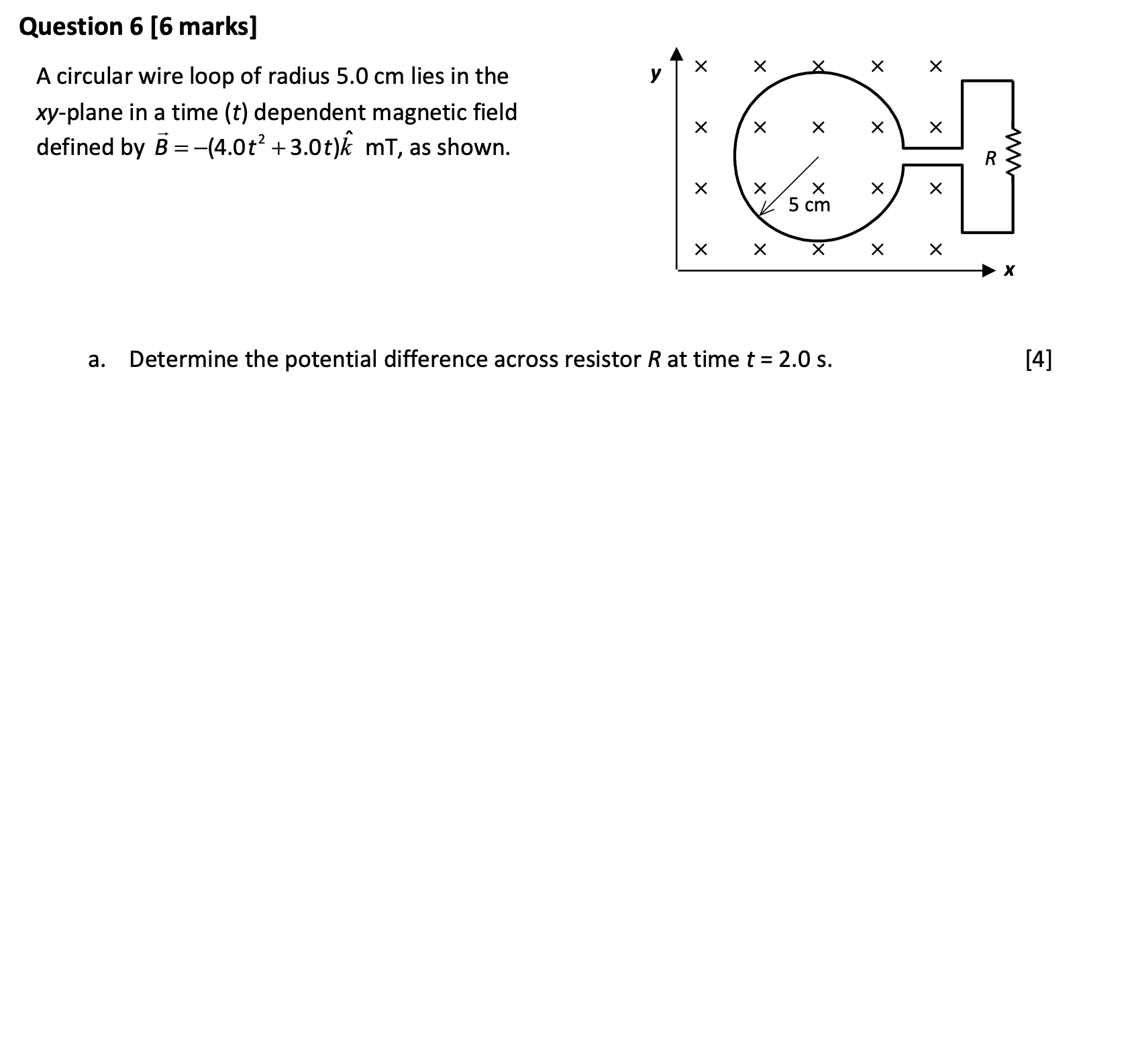 Solved A circular wire loop of radius 5.0 cm lies in the | Chegg.com