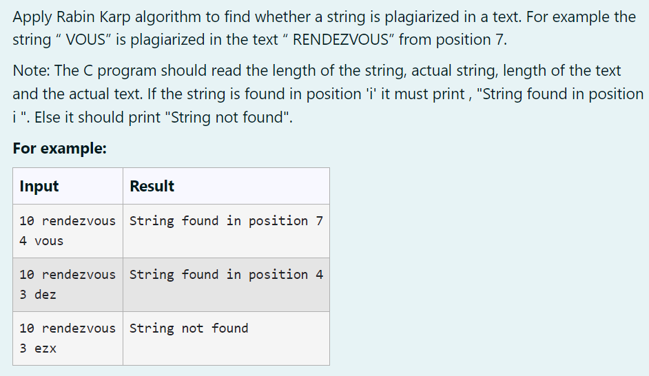 Solved Apply Rabin Karp algorithm to find whether a string | Chegg.com