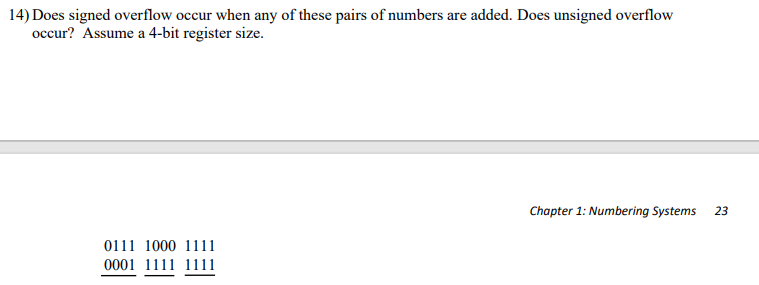Solved 14 Does Signed Overflow Occur When Any Of These 