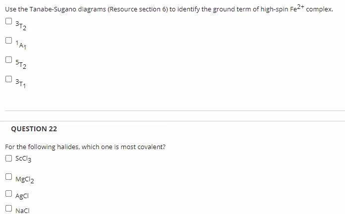 Solved Use the Tanabe-Sugano diagrams (Resource section 6) | Chegg.com