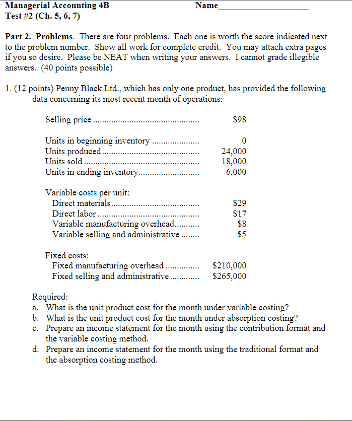 Solved Part 2. Problems. There are four problems. Each one | Chegg.com