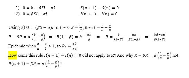 Solved This is SIR model, Difference equation. I need an | Chegg.com