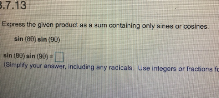 Solved Express the given product as a sum containing only | Chegg.com