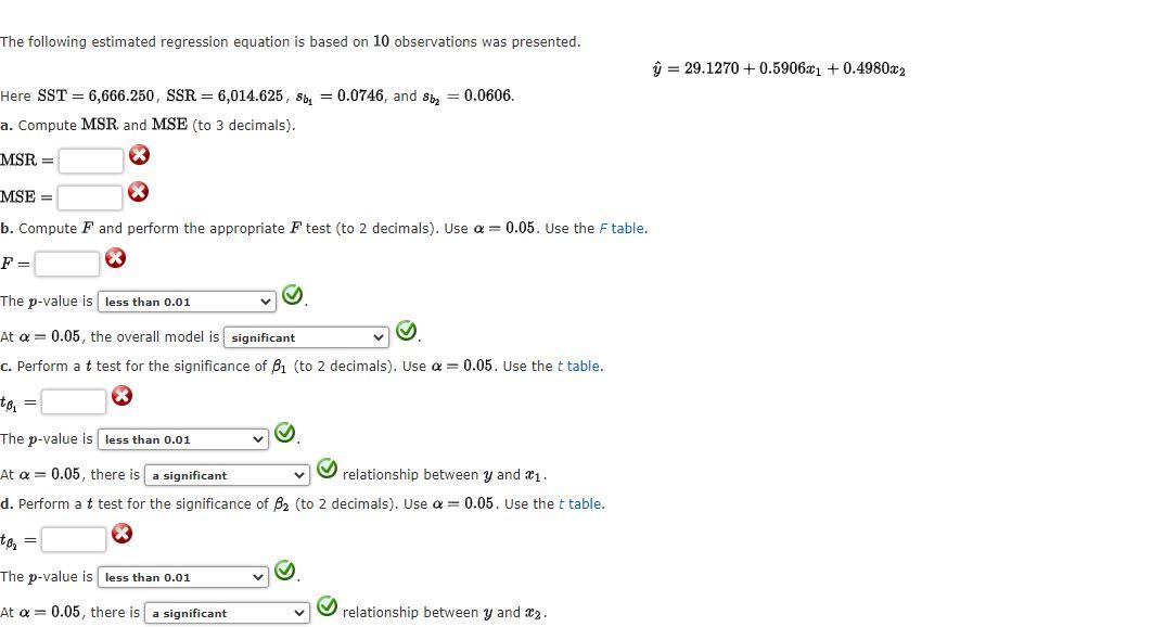 Solved The following estimated regression equation is based | Chegg.com