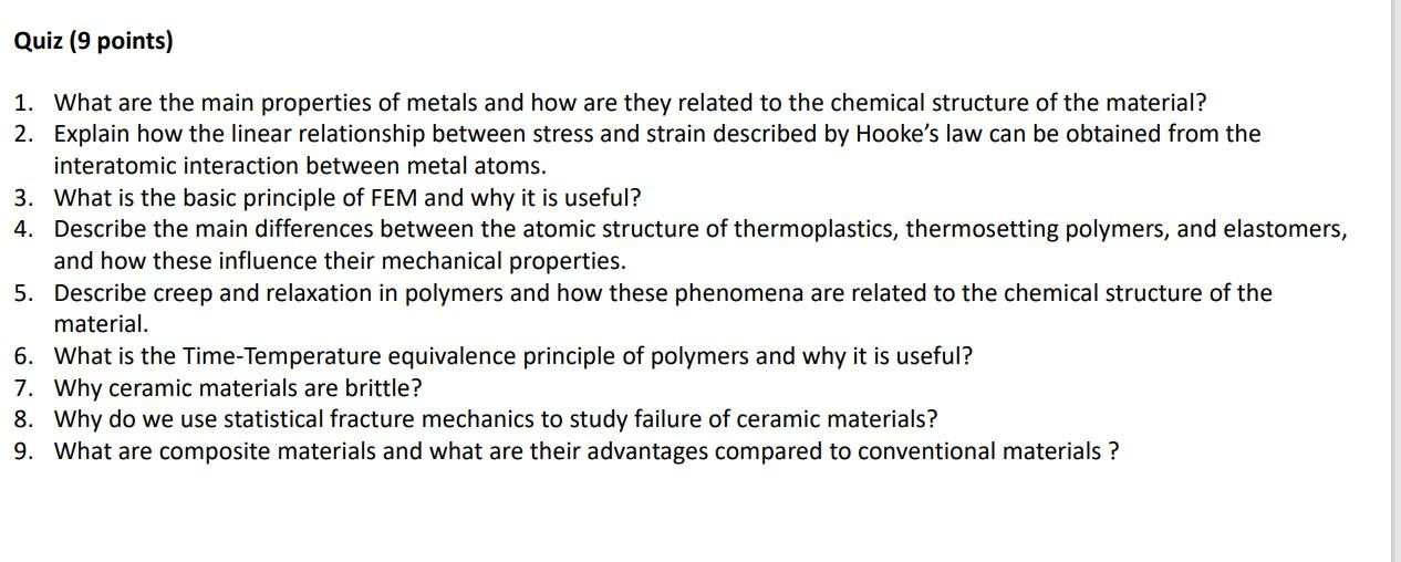 Solved 1. What are the main properties of metals and how are | Chegg.com