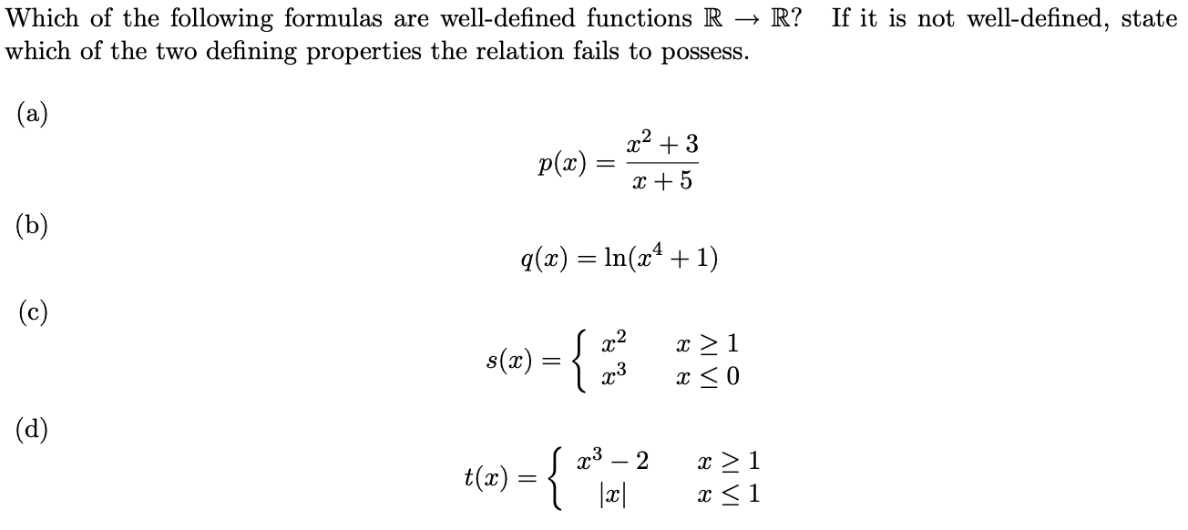 Solved Which of the following formulas are well-defined | Chegg.com